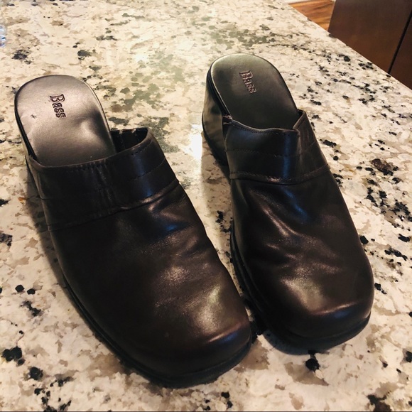 Bass | Shoes | Bass Leather Chocolate Brown Mule Clogs Size 1 | Poshmark